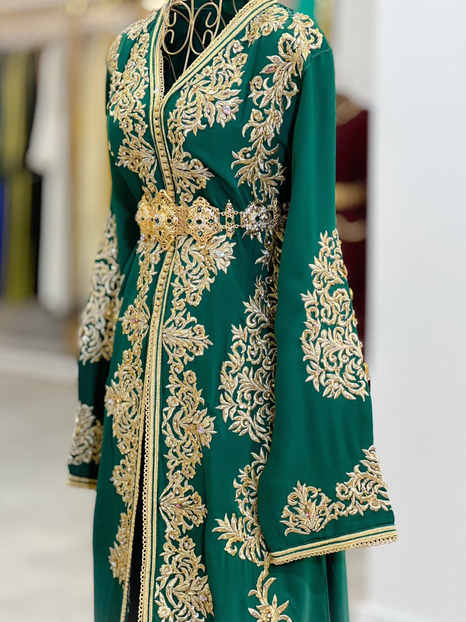 Caftan rinad dark olive green