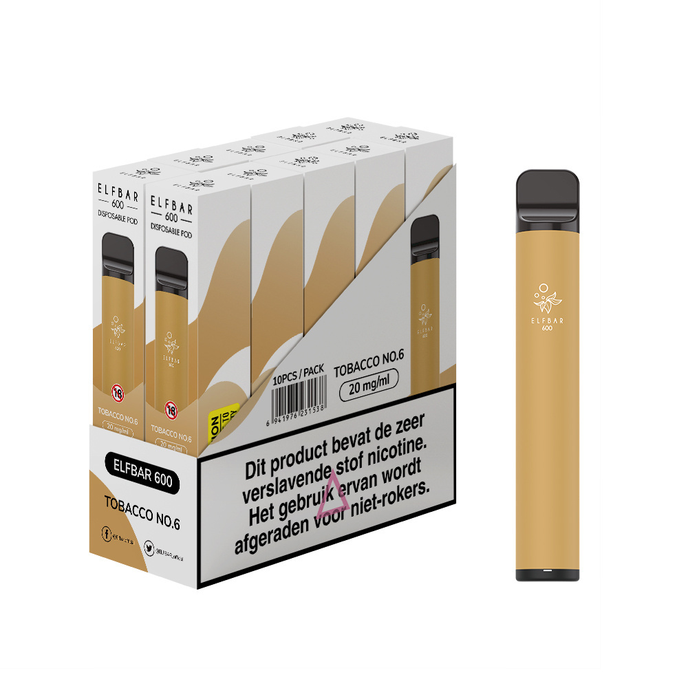 Elf Bar 600 Disposable - Tobacco No.6 - 10Pcs - SMOKE4FUN