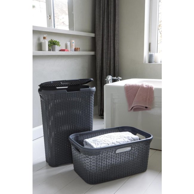 Curver Wasmand naturel Style 45L antraciet 59x38x27cm - SuperSoldi