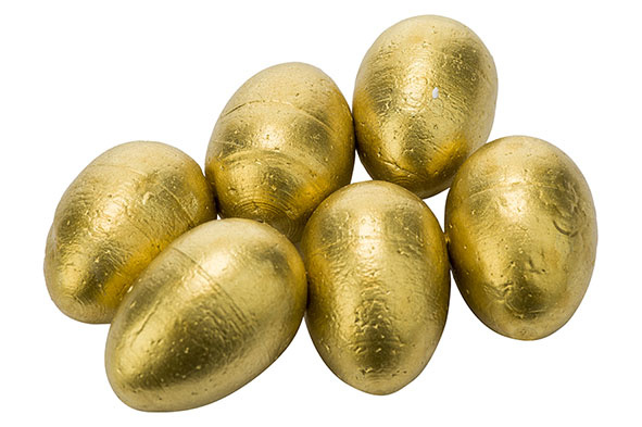 Paasei - set 6 - goud - kunststof - SuperSoldi