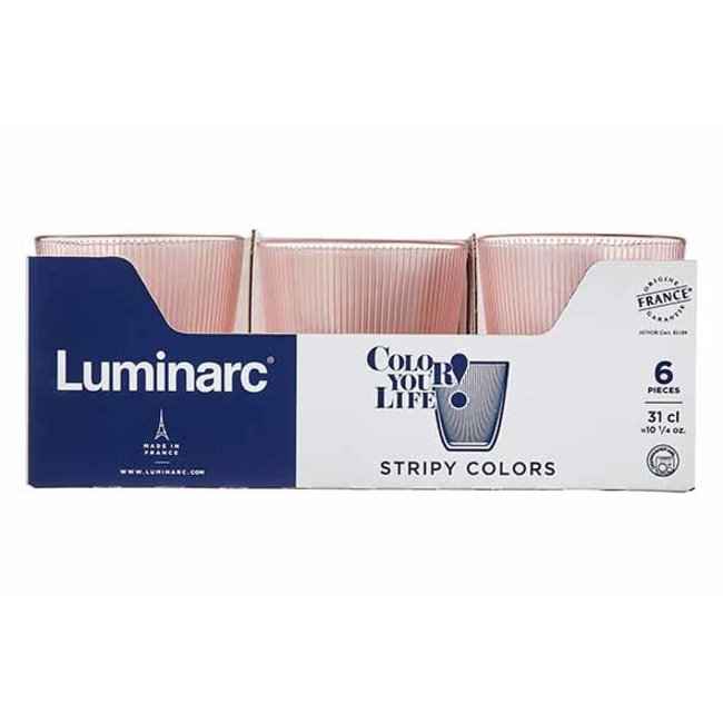 Luminarc Glas - 31cl - roze - Concepto Stripy - SuperSoldi