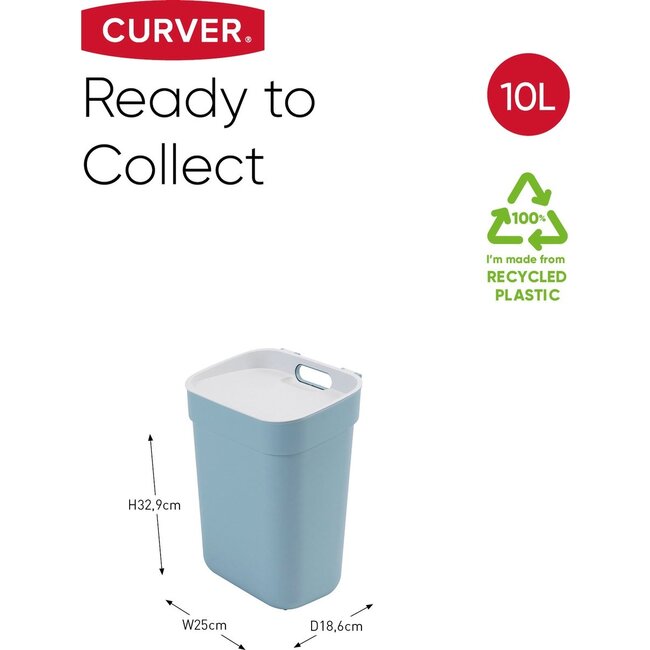 Curver Ready to Collect vuilbak - 10L - Blauw - SuperSoldi