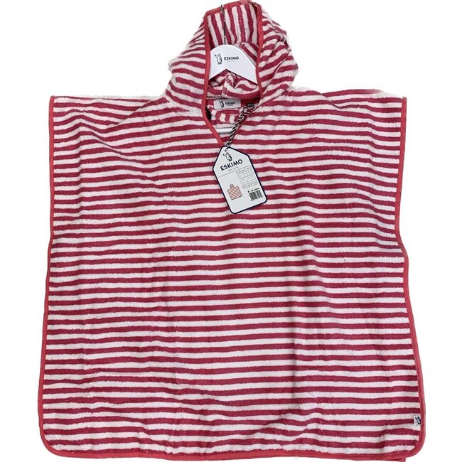 Eskimo Handdoek - Poncho - koraal gestreept - SuperSoldi