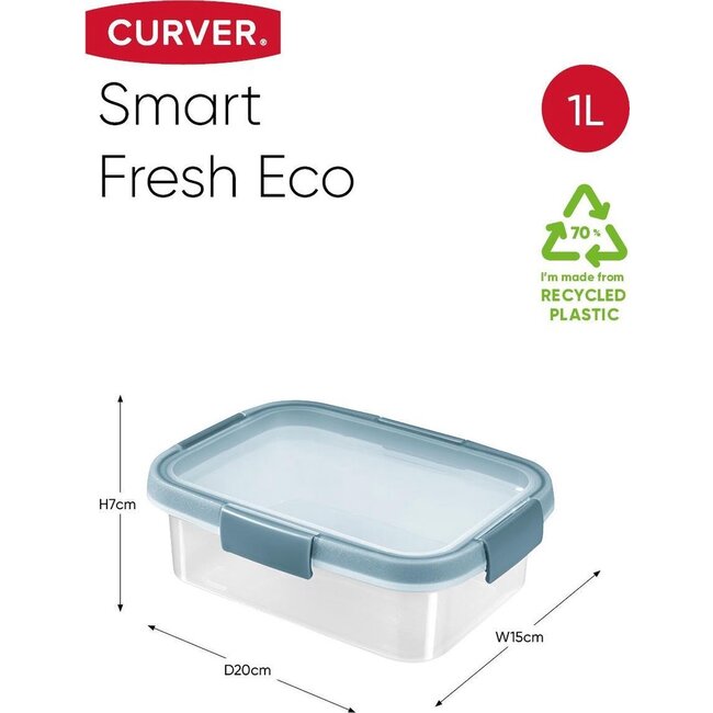 Curver Smart Fresh Eco Vershoudbakje met deksel - Rechthoekig - 1L ...