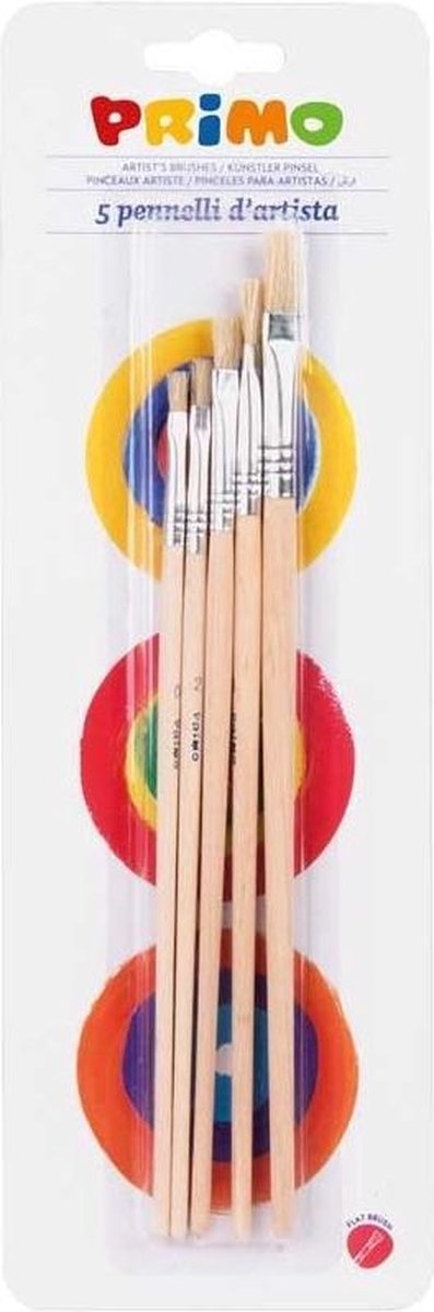 Primo Penseel - 5 stuks - plat | Super Soldi - SuperSoldi