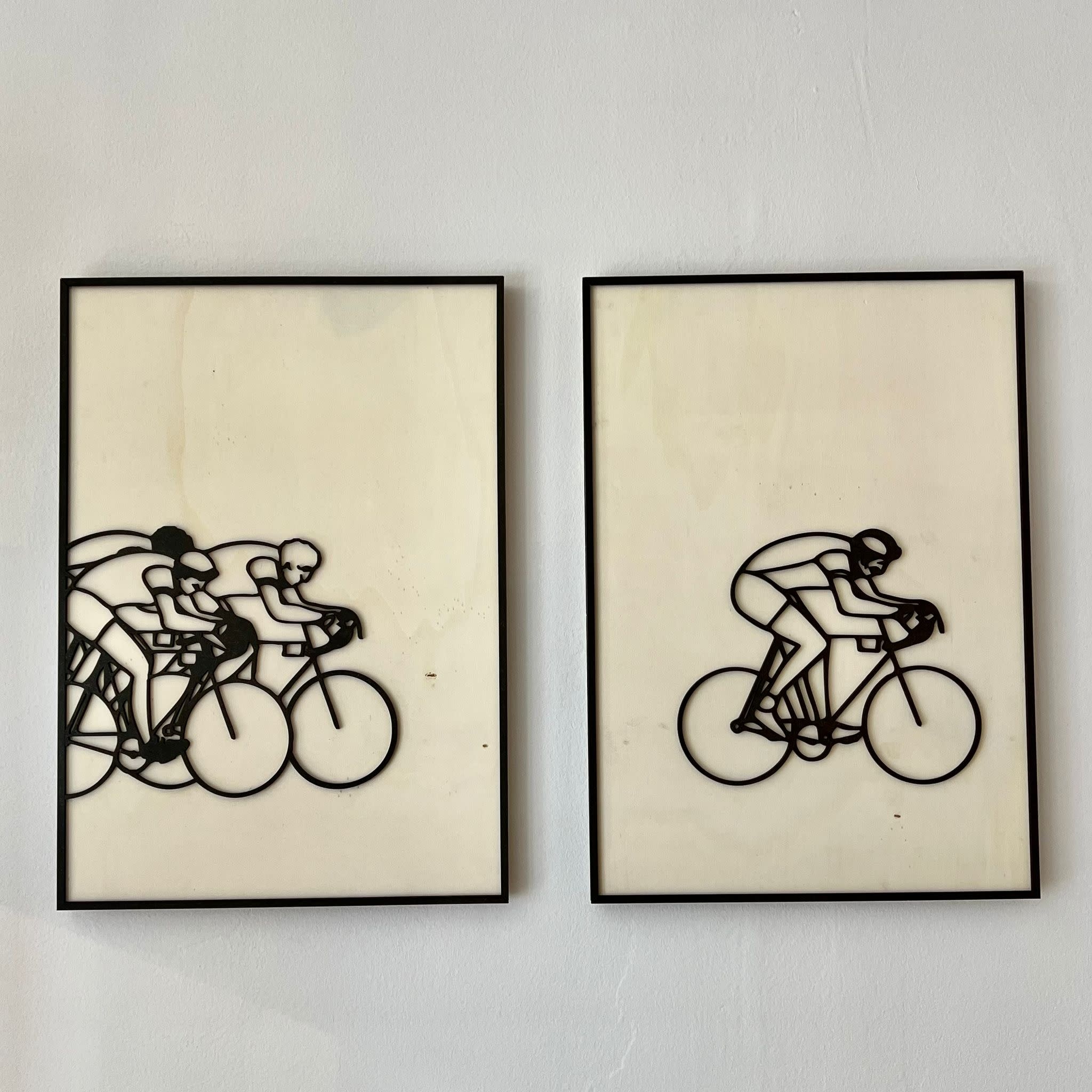 LASERCUT - Double tableau - Cyclistes - One Of A Kind concept store