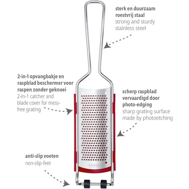 Triangle RVS Rasp - Fijn Raspen met Opvanggemak - Keukenmesjes.nl