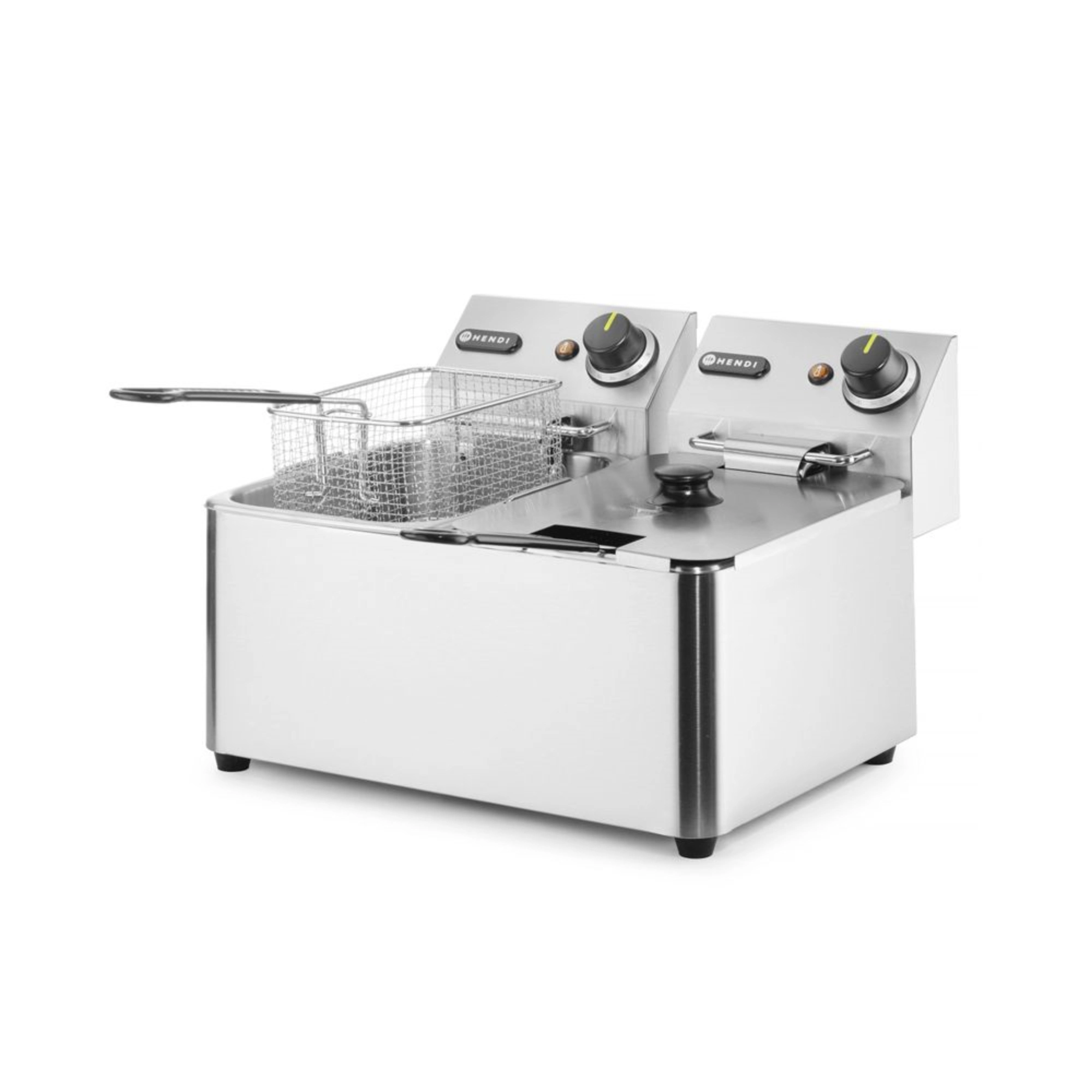 HENDI Dubbele friteuse – roestvrij staal – 2x4x L – 6000W – uitneembare ...