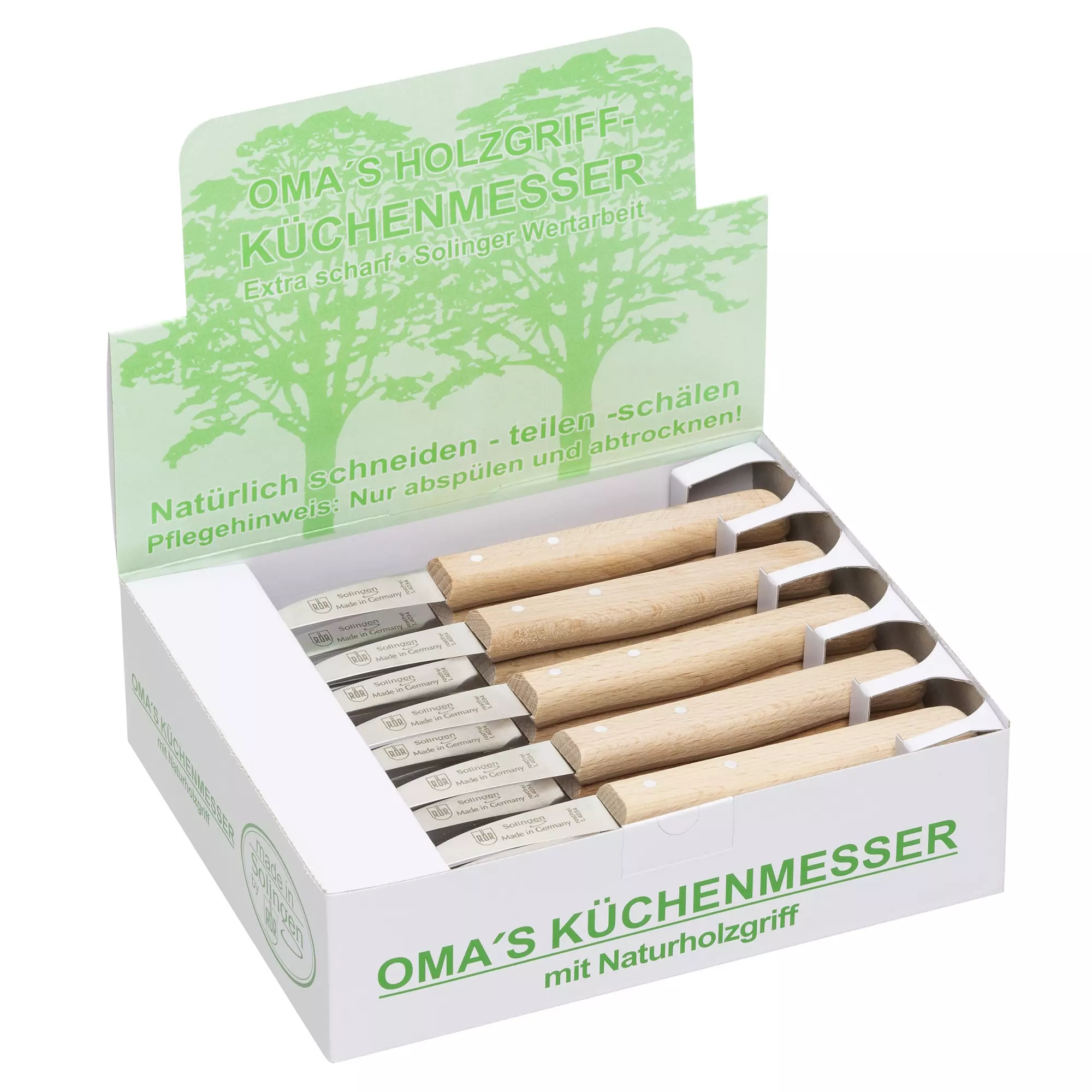 RÖR Solingen Schilmesje Krom Hout – RVS – Oma's Keukenmesje – 20 stuks ...
