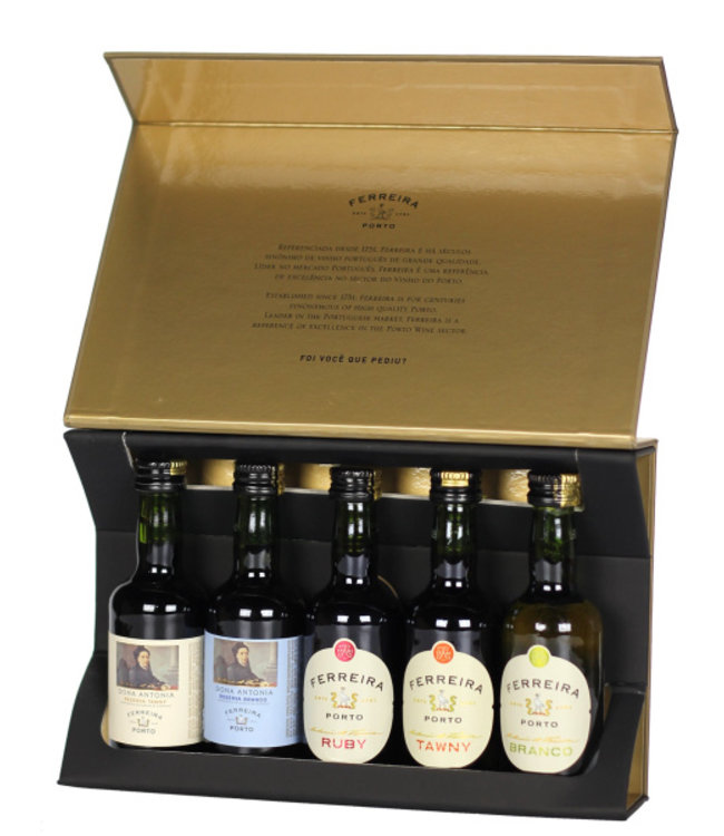 Ferreira Port Miniature 5 flesjes port a 5cl | Faberwineworld.nl ...