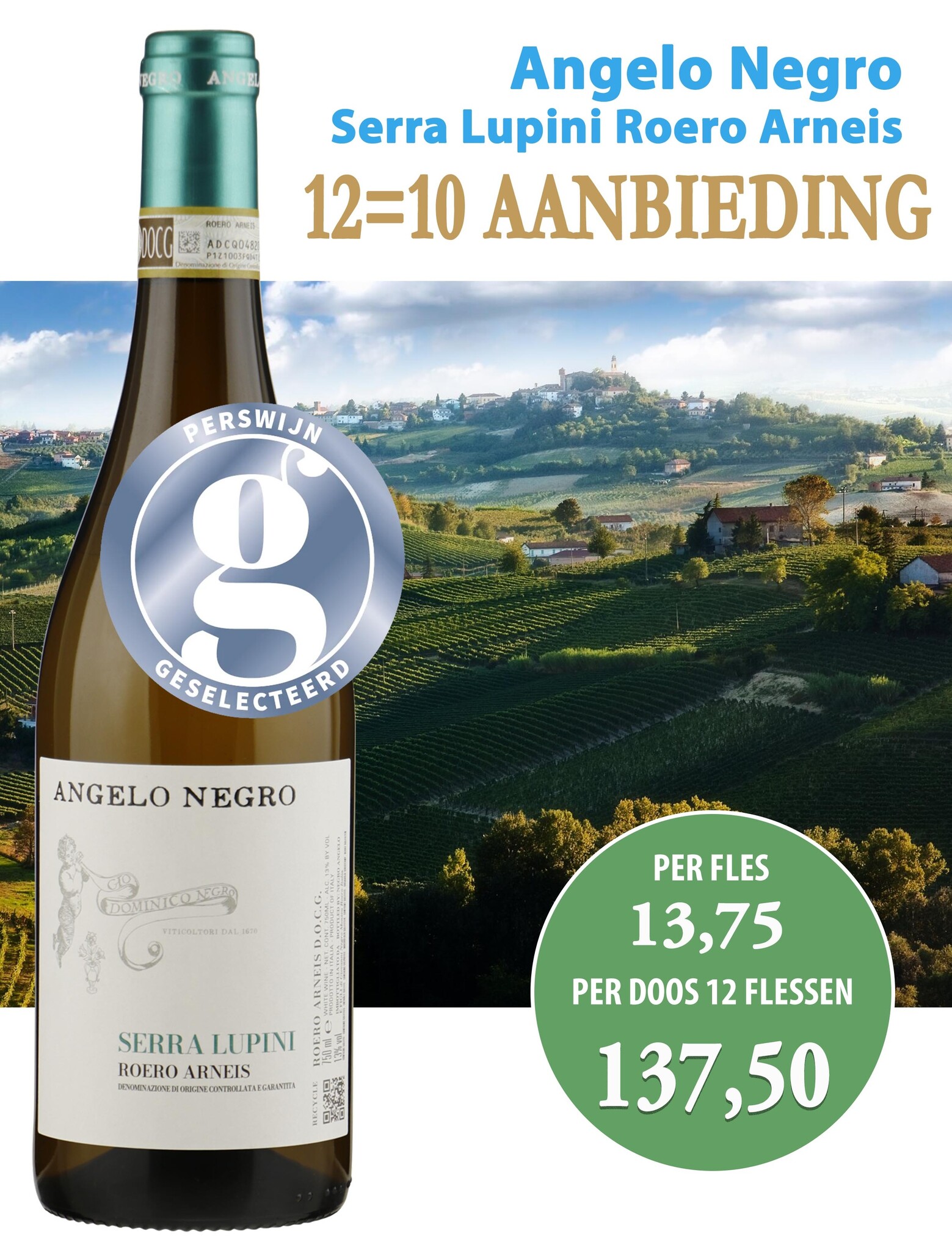 Angelo Negro Serra Lupini Roero Arneis (12 halen, 10 betalen ...