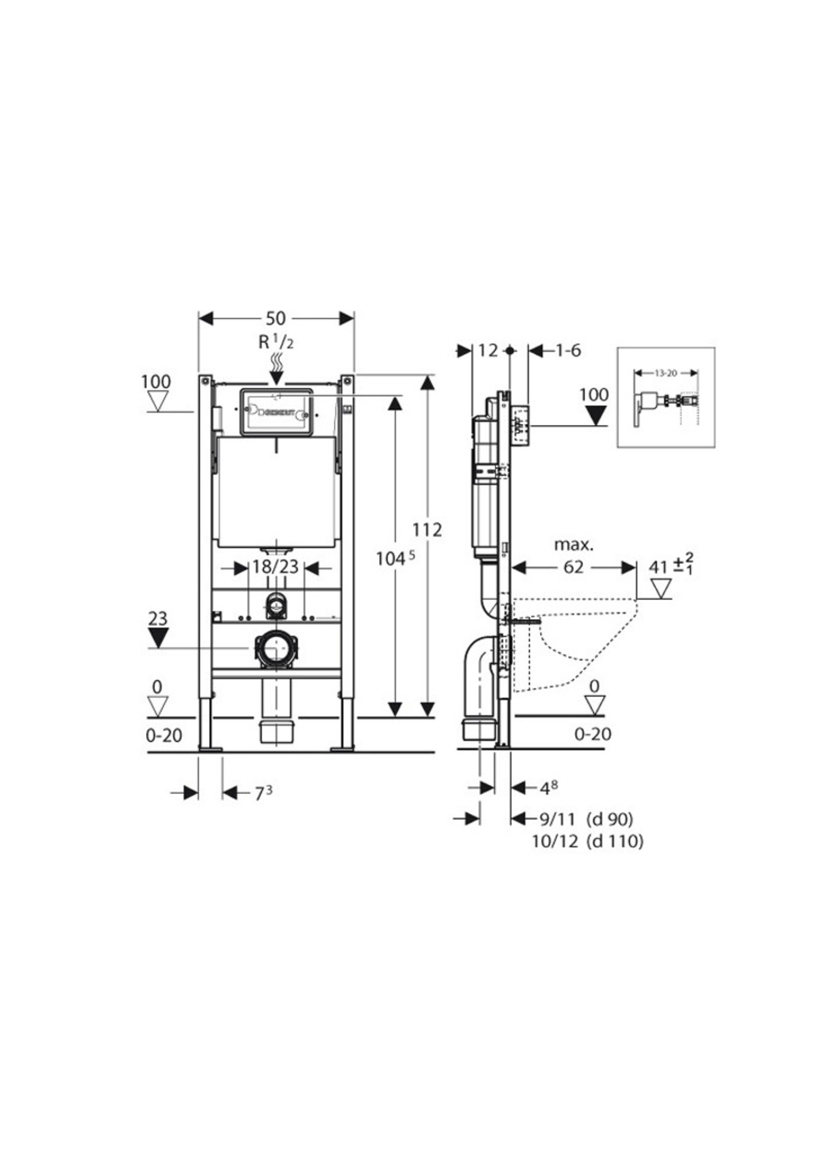 Geberit Duofix Basic UP-100 inb.reservoir - Sanithuis