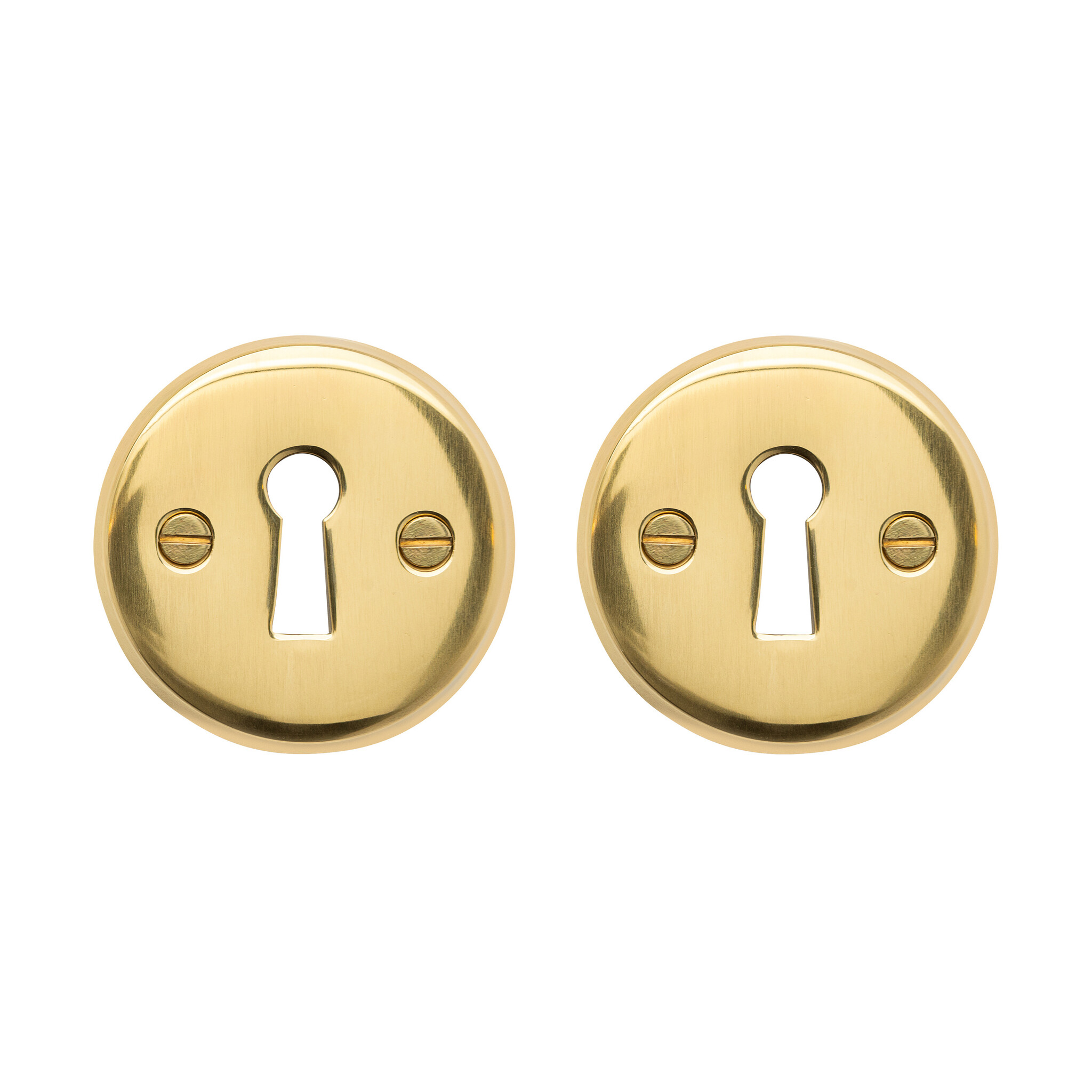 Klassieke sleutel rozet rond messing gelakt - De Oude Deurklink