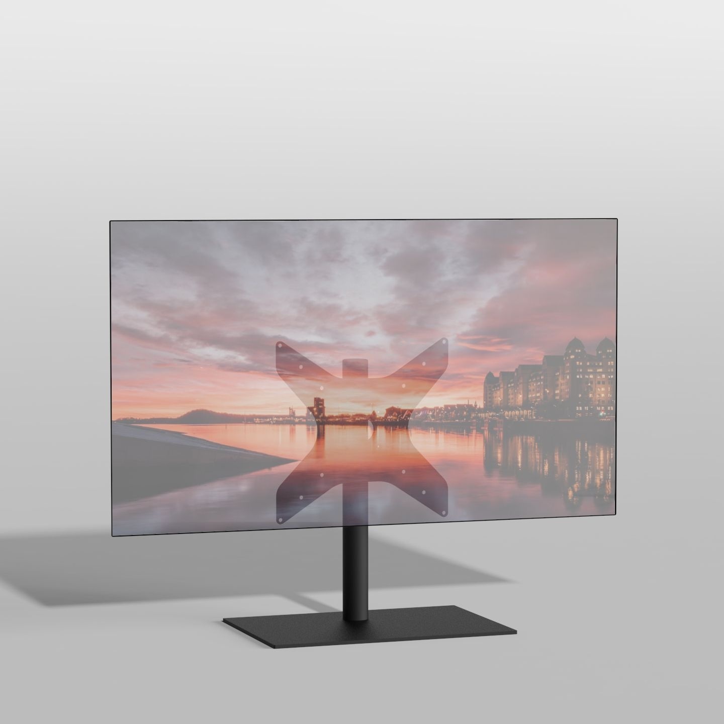 TV Standaard Square 60 cm Zwart VESA 400x400 mm - Beugels en Meer