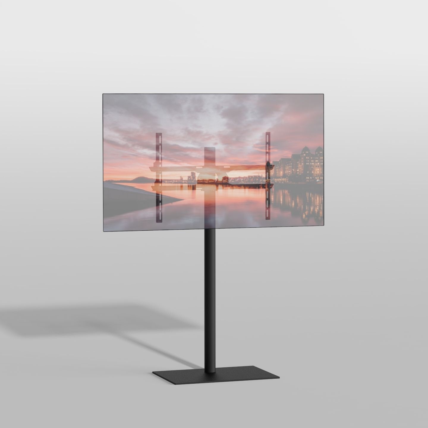 TV Standaard Square 120 cm Zwart VESA 600x400 mm - Beugels en Meer