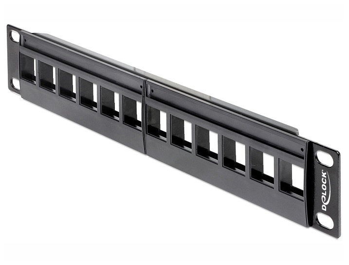 DeLock 10 inch paneel voor 12 keystone modules - HDMI, USB, netwerk etc ...