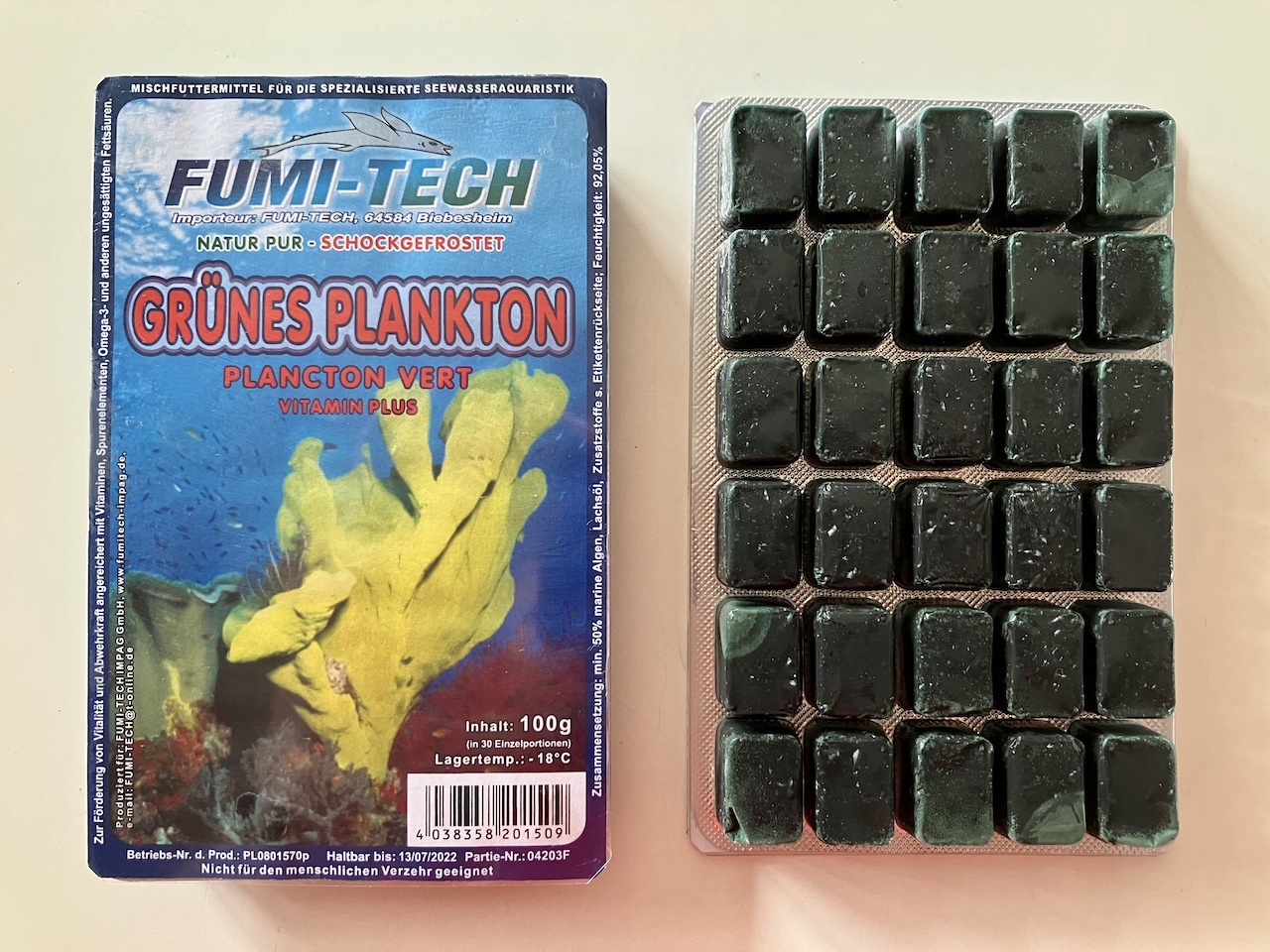Fumi-Tech Plankton grün 5x 100g Blister (500g) - kaufen im Aqua Planet ...