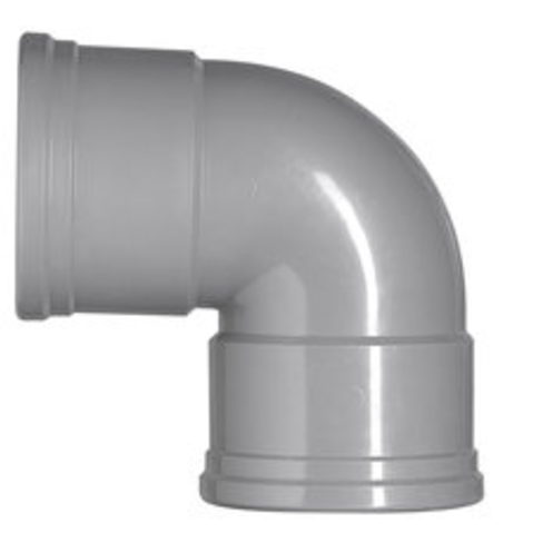 PVC Bocht 90 Graden | 125 mm | HWA | Grijs - Gervé