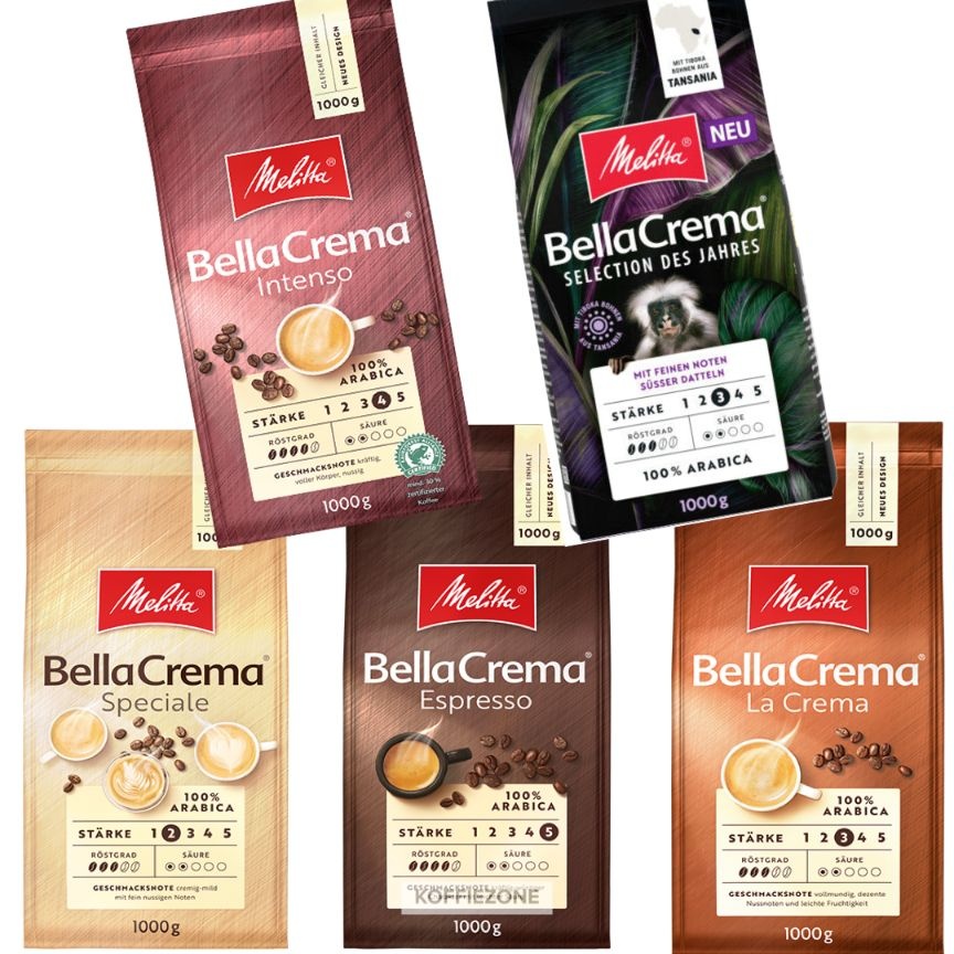 Melitta Bella Crema beans sample pack 5 x 1kg