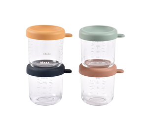 Set van 4 Glazen Bewaarpotjes - Sunrise - Beaba - Mamazoet