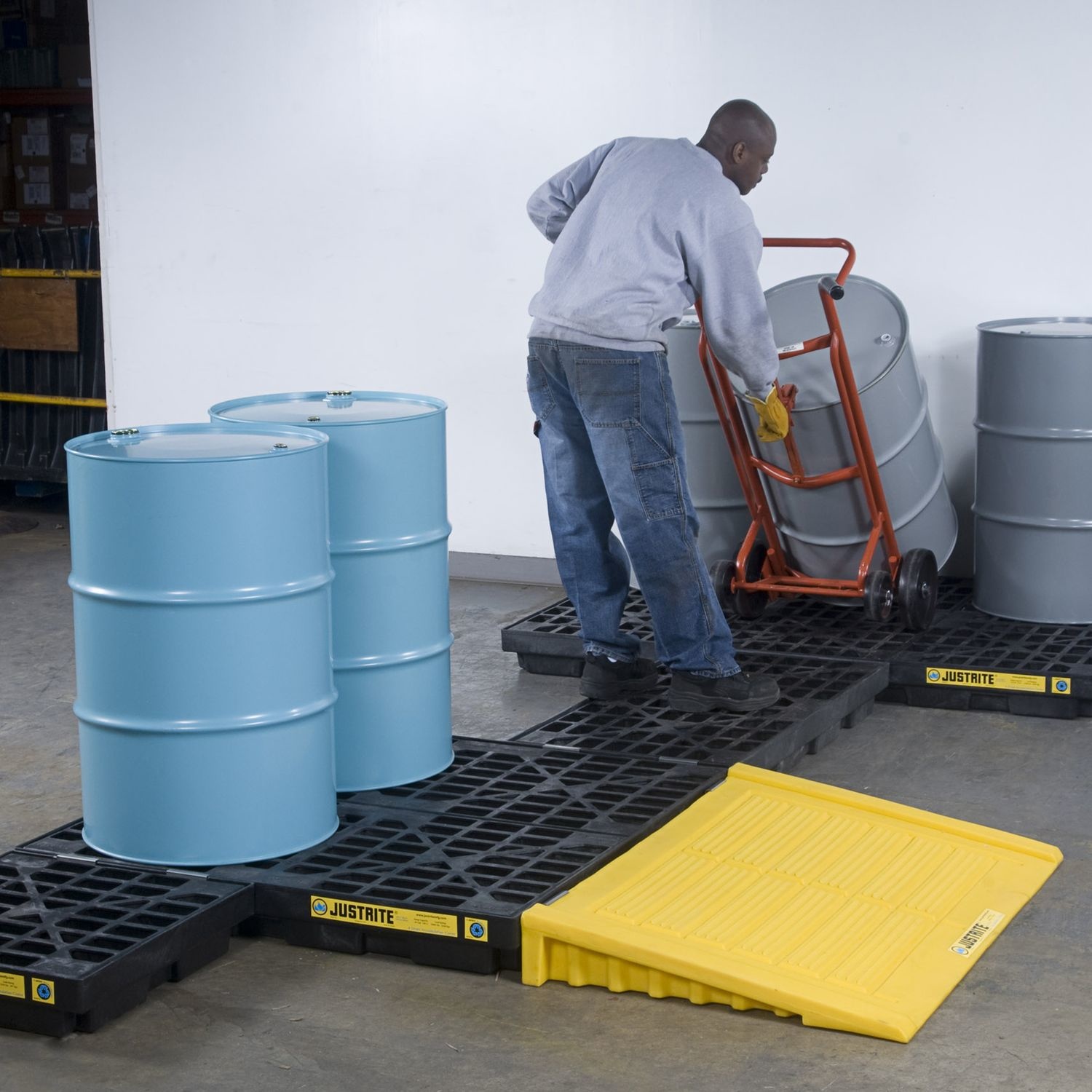 Ramp for Spill Container Retention Barrel Collection tray Low Line Pallet