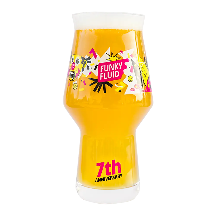 Funky Fluid 7th Anniversary Bierglas | Koop nu - Speciaalbierpakket.nl