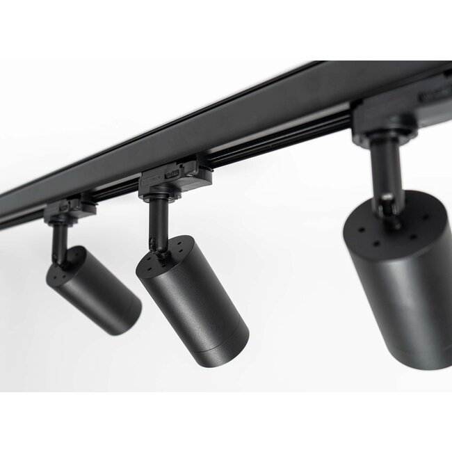 Système luminaire complet sur rails triphasés Noir - 6 spots GU10 ...