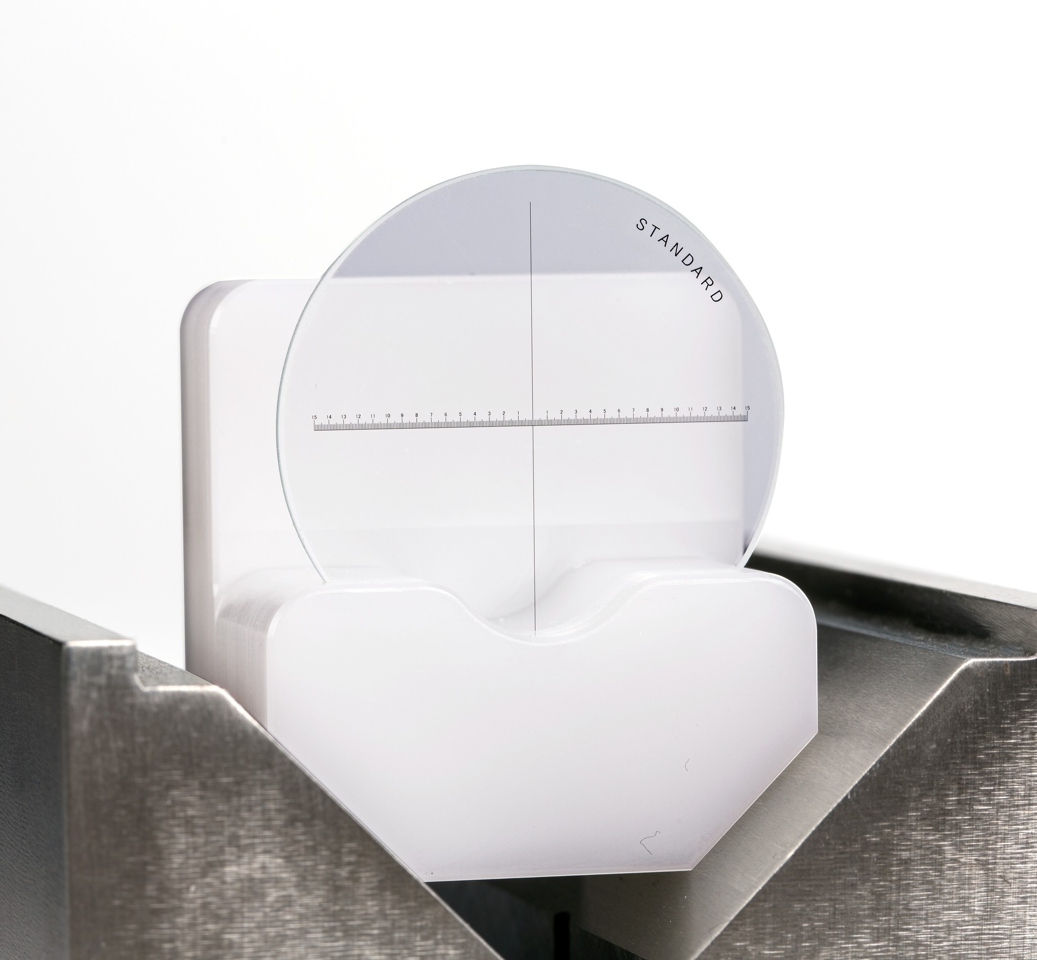 White POM insertion prism for calibration disk mount - Kitotec