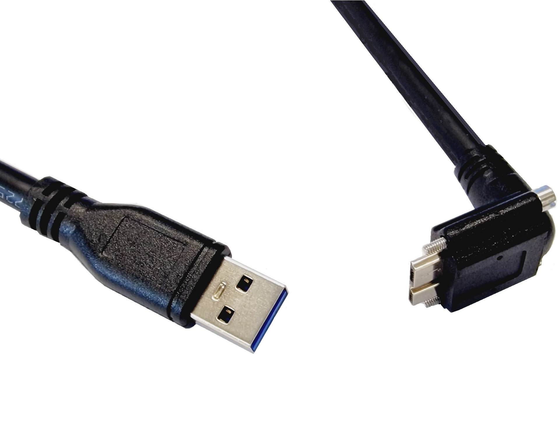 USB 3 standard cable, USB Mico B with screws angled to the back in ...