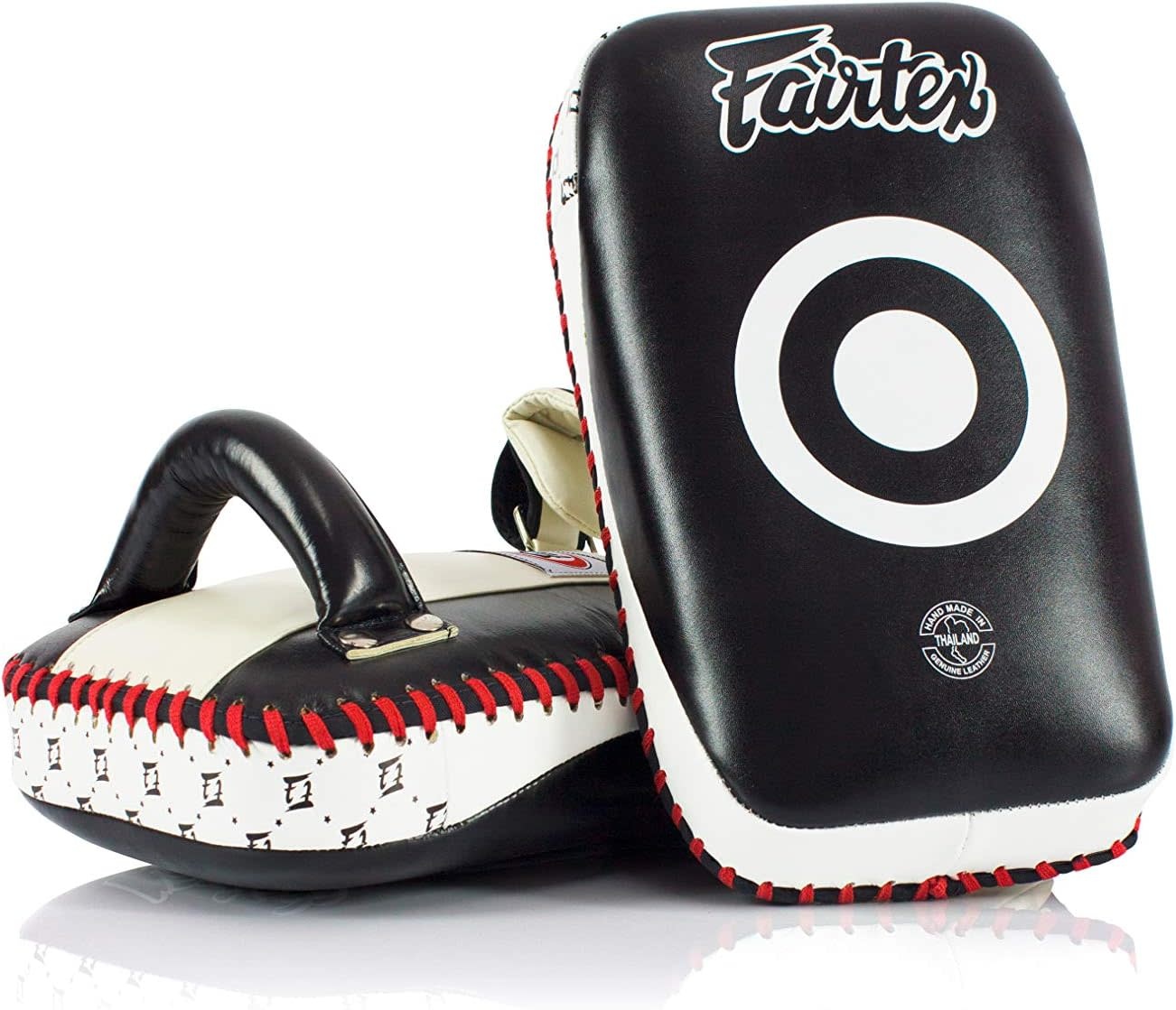 Fairtex KPLC2 Curved Muay Thai Kick Pads - BLACK WHITE - FIGHT.NL