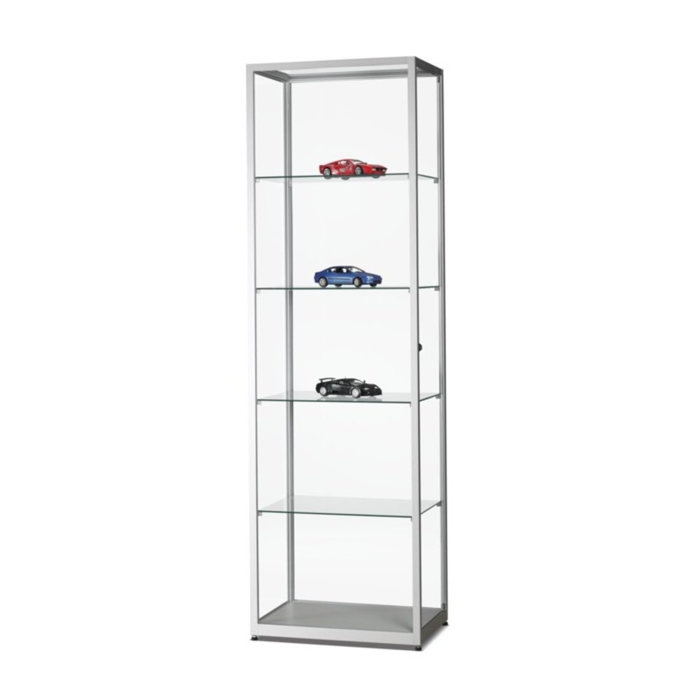 Standing silver display cabinet with slim profile 60cm | SDB Vitrine ...