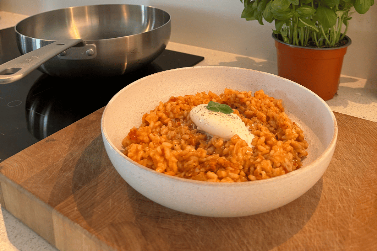 Creamy tomato risotto with burrata - Skottsberg