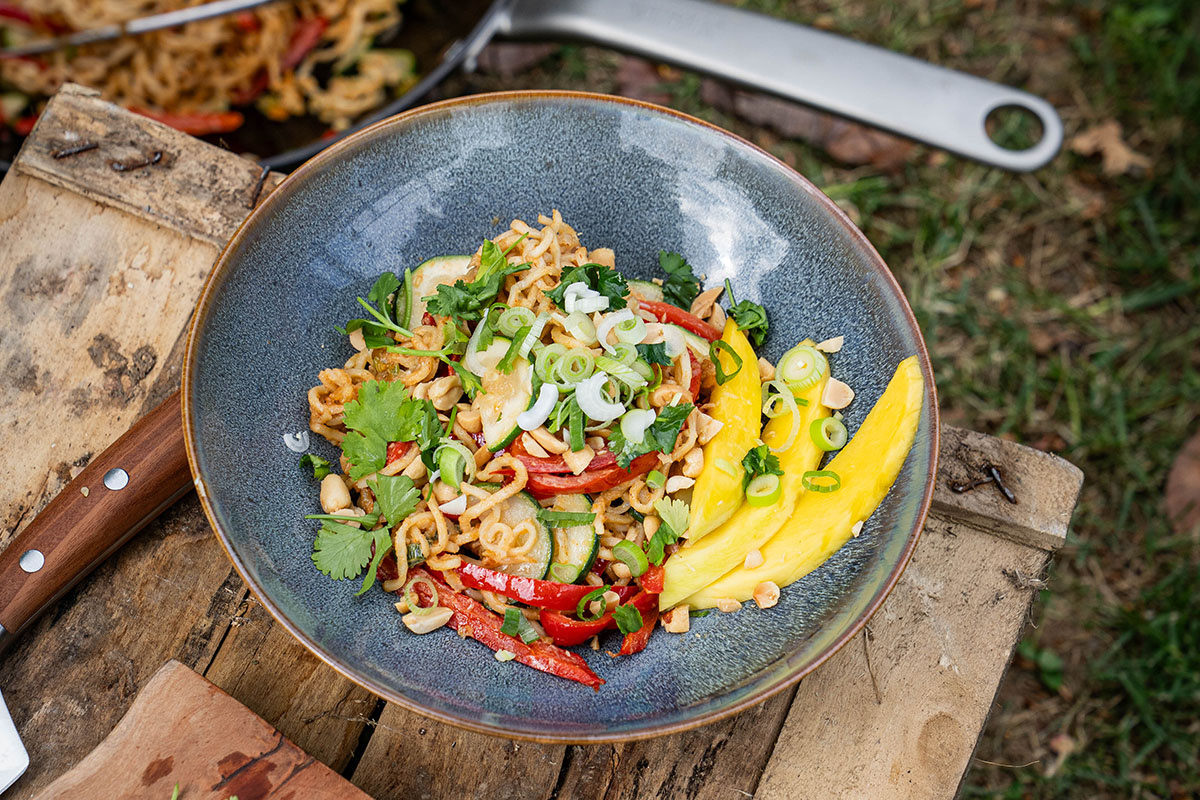 One pan, big flavour: wok noodles with peanut, sesame & sriracha ...