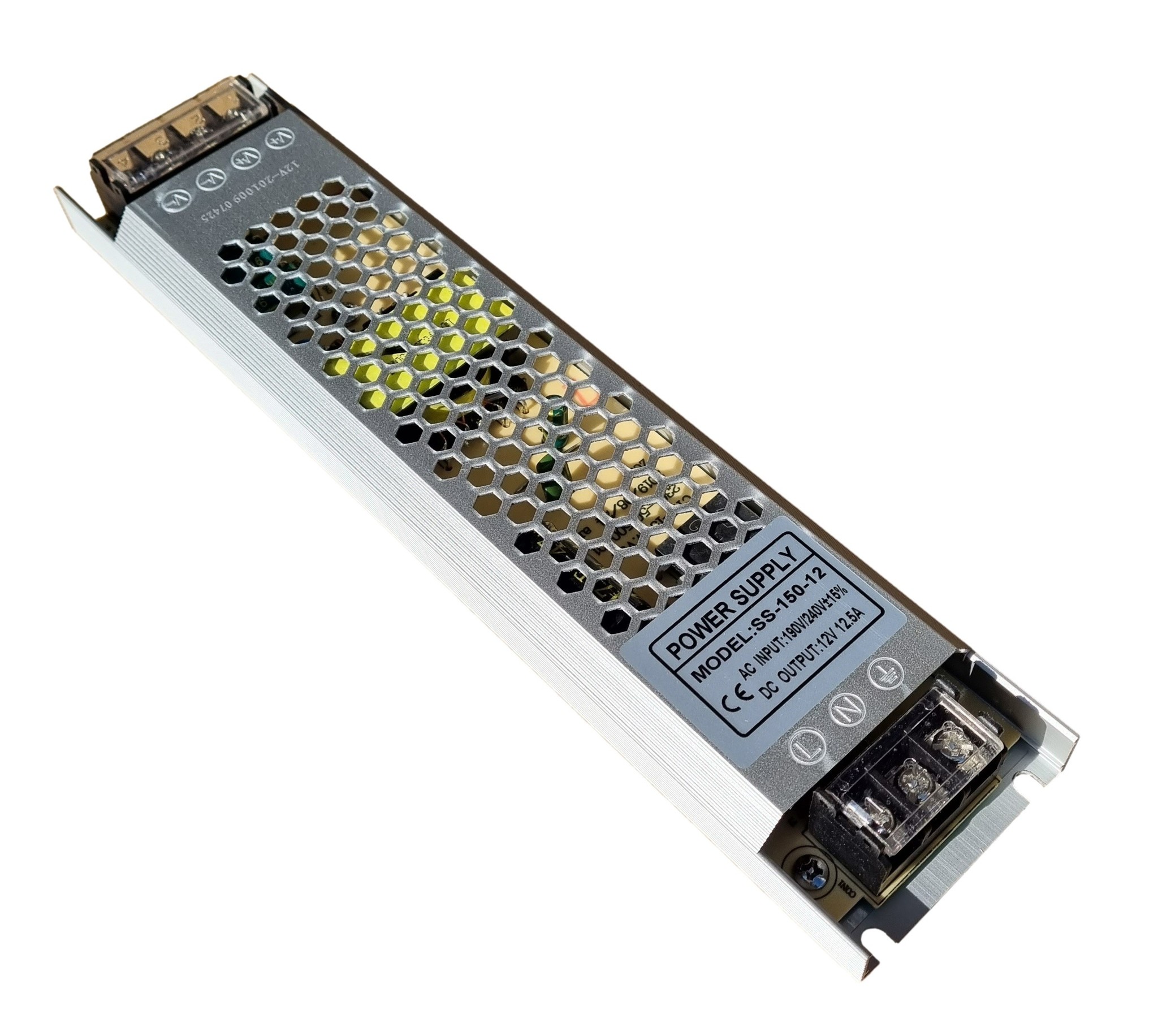 LED driver 12 Volt DC - 12.5A | 150 Watt | plat/slank/dun 235 x 53 x ...