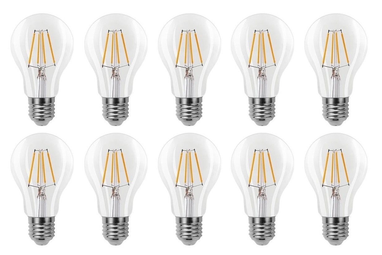 Gloeilamp E27 3-staps-dimbaar 10st. | A60 LED 6W=60W gloeilamp - 2700K