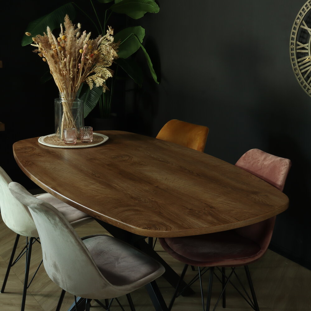 Eettafel Deens ovaal 160cm bruin Hero ovale eettafel - AQ-Living.com