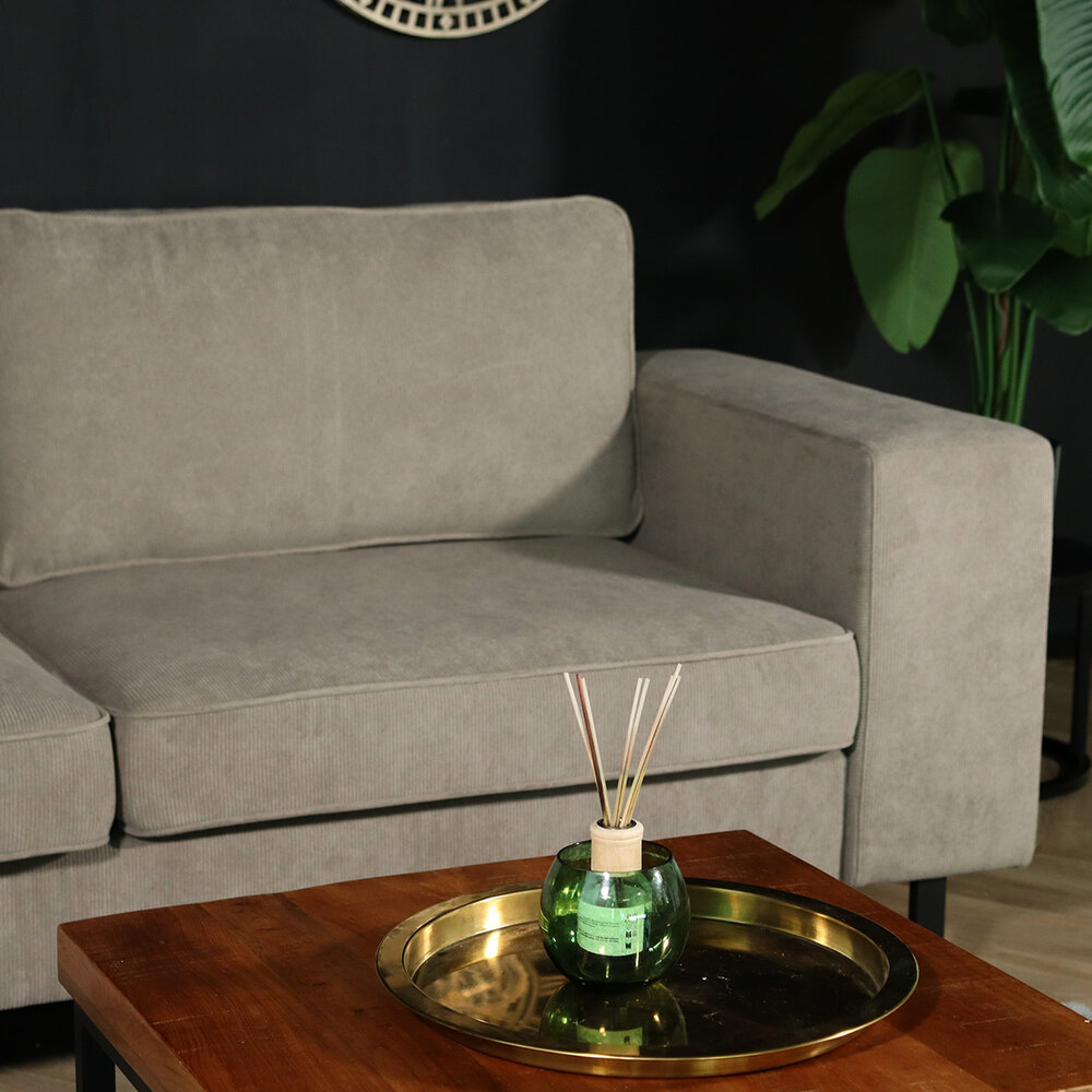 Zitbank Zora 2,5-zits taupe ribstof - AQ-Living.com