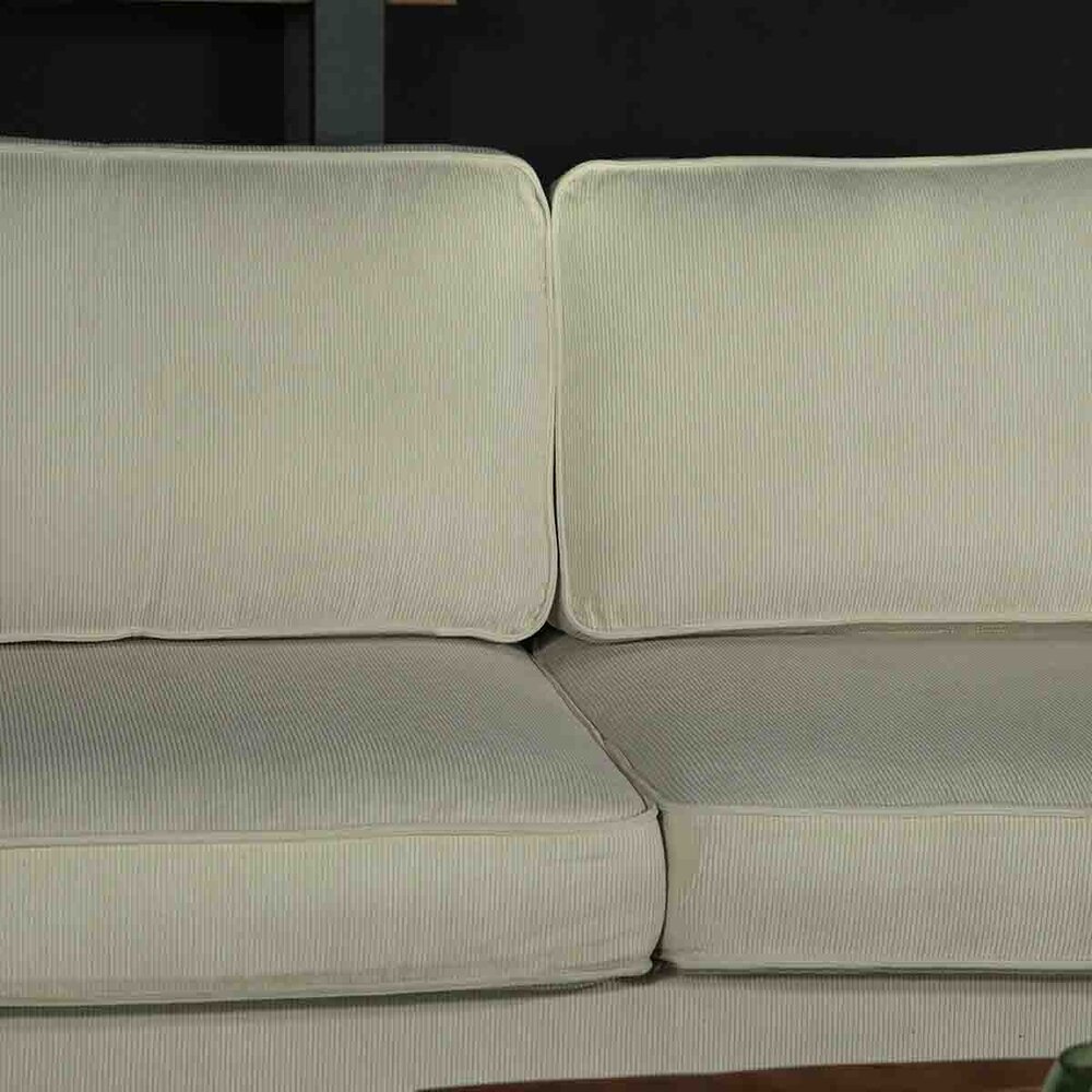 Zitbank Zora 2,5-zits beige ribstof - AQ-Living.com