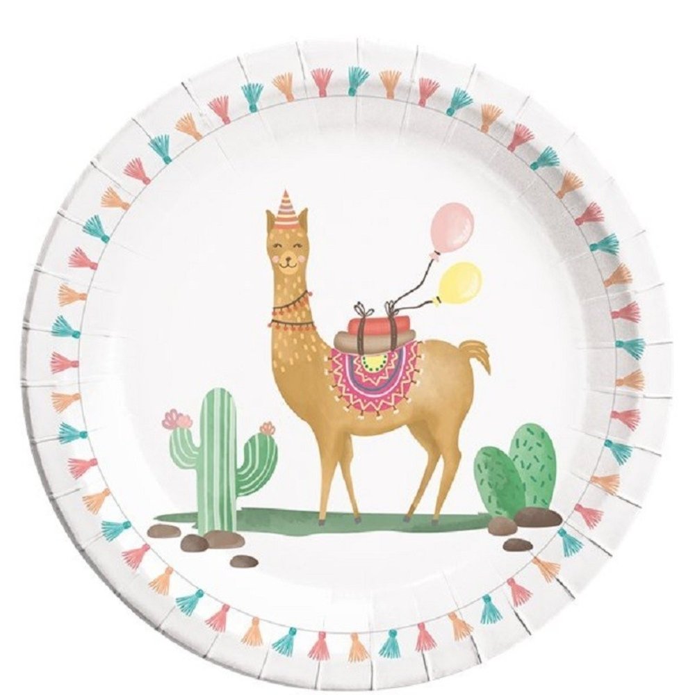 Plate Lama Party 8 pieces - Party article for a Lama theme at Tuf-Tuf ...