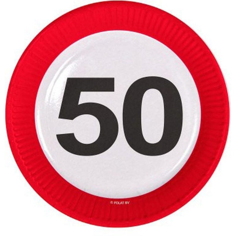 TUF-TUF | Sign 50 years of traffic sign 8 pieces | Party item - Tuf-Tuf ...
