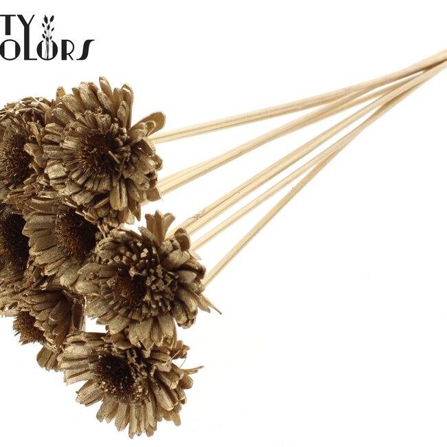 Handmade Shola Daisy/Sunflower Antique Gold Colour - MyFlowers.shop ...