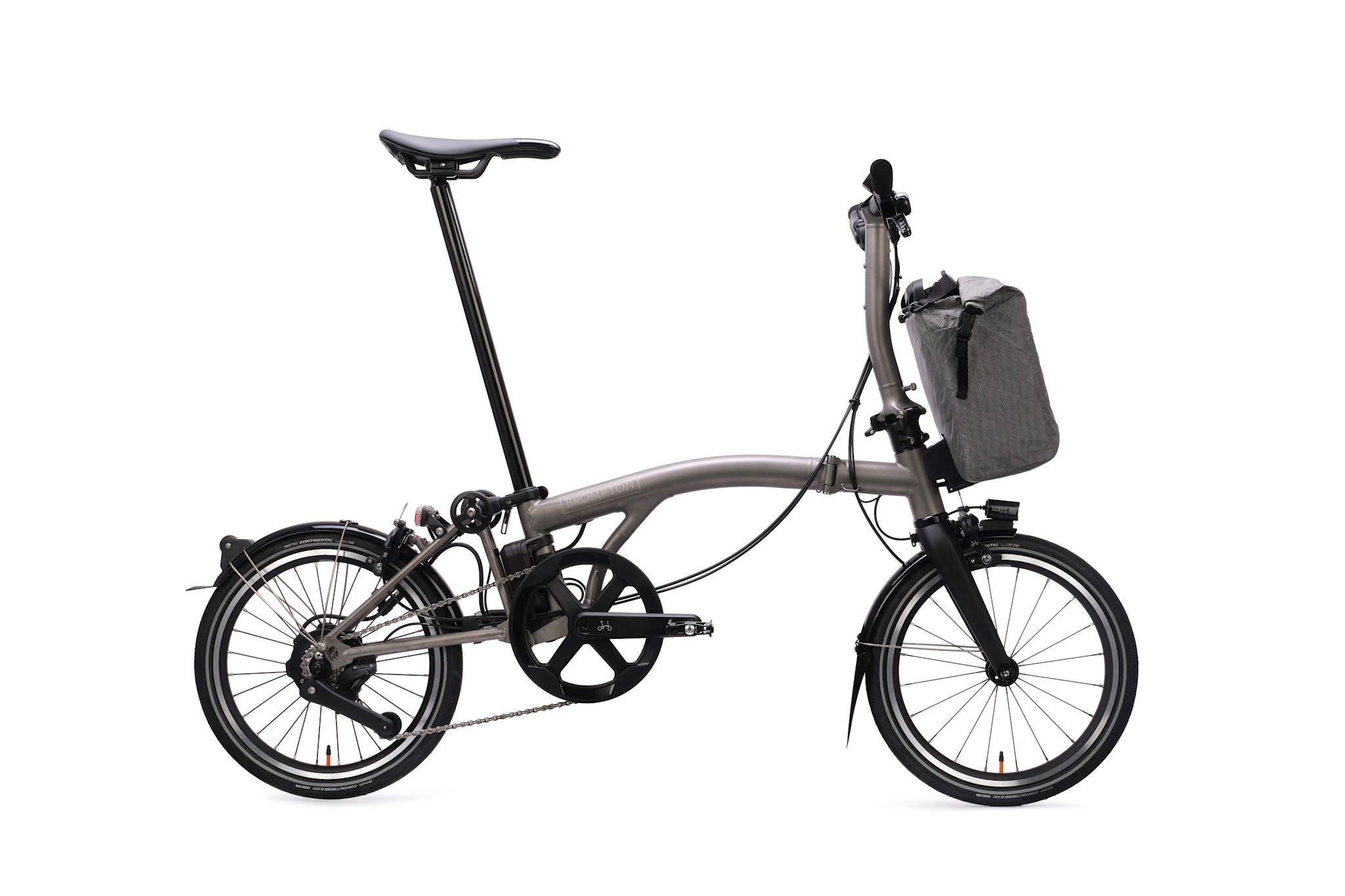 Brompton Electric T-Line 4 speed - Low - Blasted Ti - Cycle Heaven