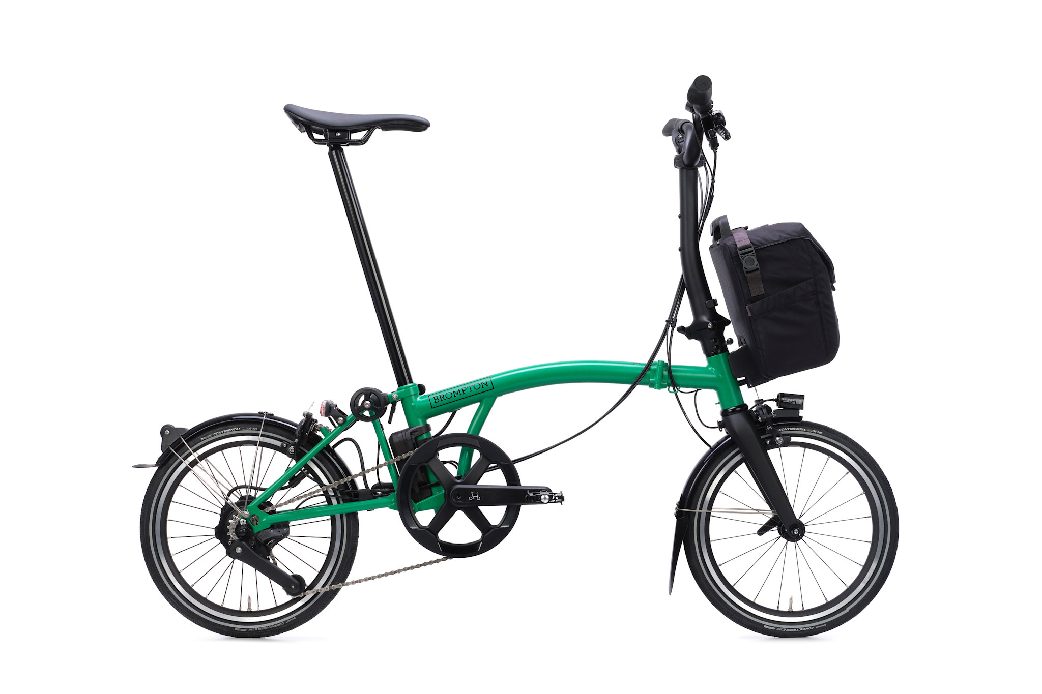 Brompton Electric P-Line 4 speed - Mid - Palm Green - Cycle Heaven