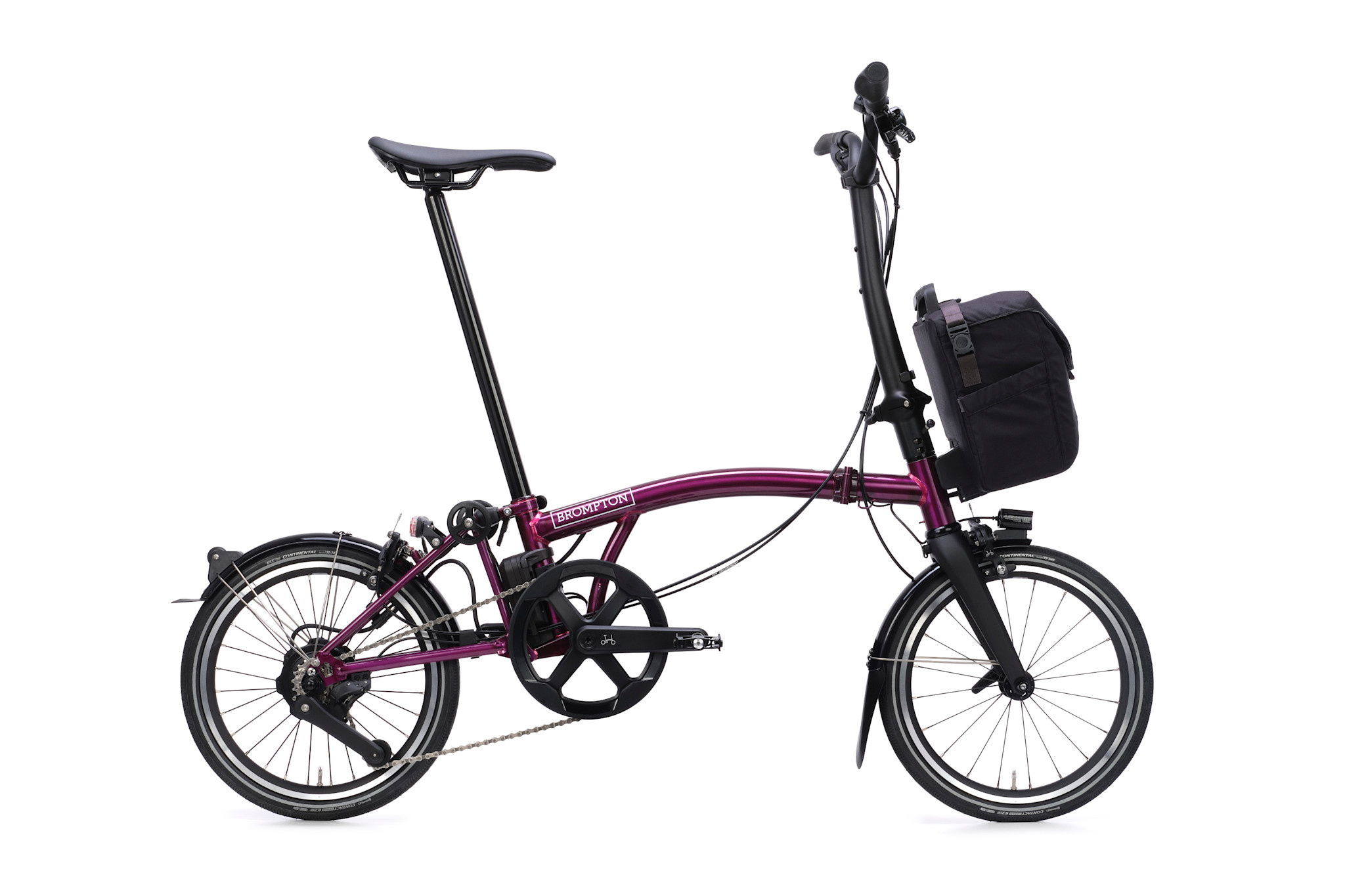 Brompton Electric P-Line 4 speed - High - Amethyst Lacquer - Cycle Heaven