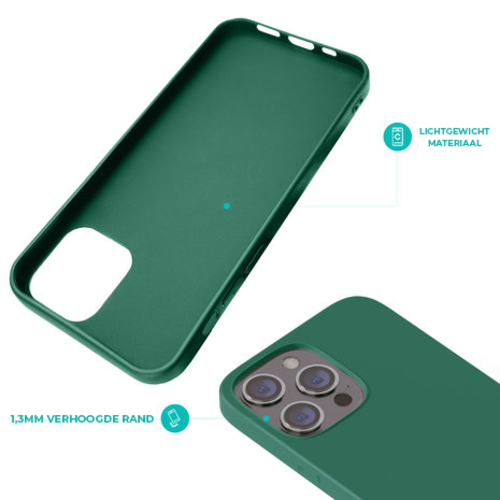 Coque en silicone iPhone 15 Pro (vert foncé) - Coque-telephone.fr