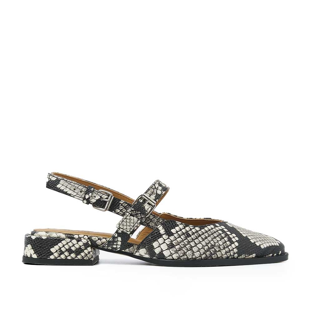 Via Vai sling back Jazz Valerie Snake Grijs - Van Dael Schoenen