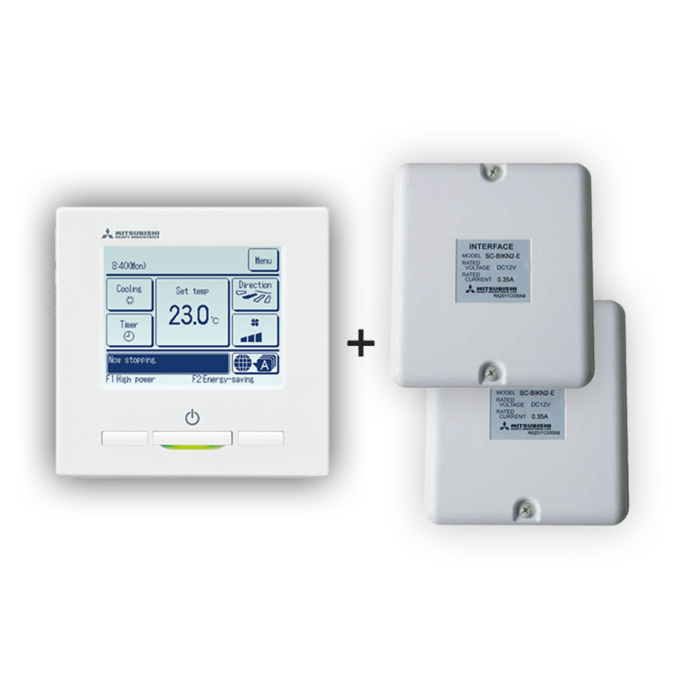 Mitsubishi H.I. Wandbediening Set EcoTouch RC-EX3A + 2x Interface - Klimaatshop.nl