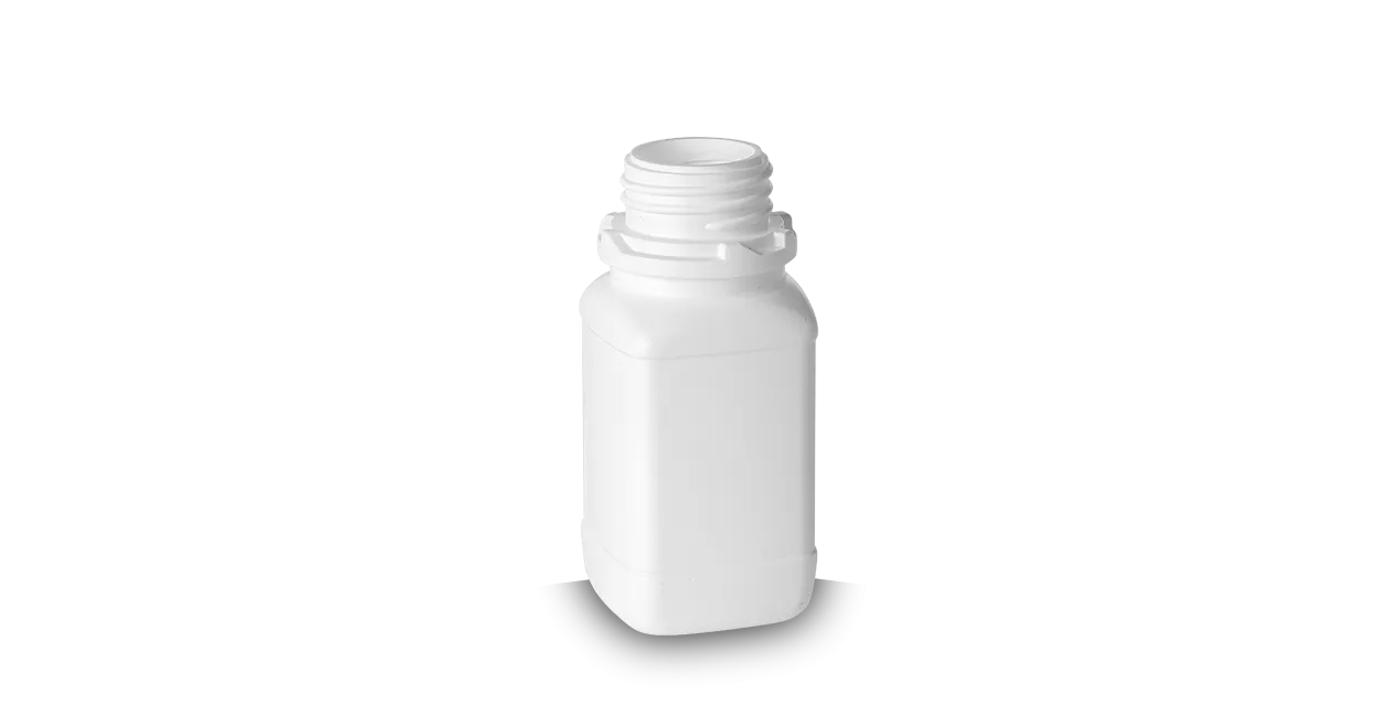 Flaconi quadrati da 100 ml HDPE bianco - Un-packaging