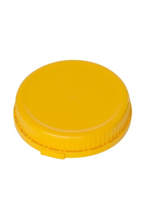 Closure of HDPE ø 80,0 mm. Yellow - Un-packaging