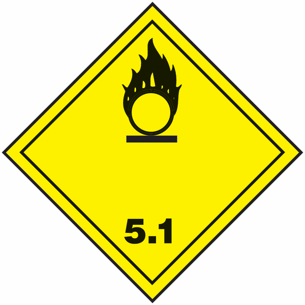 Sticker class 5.1 ''fire-promoting'' - Un-packaging